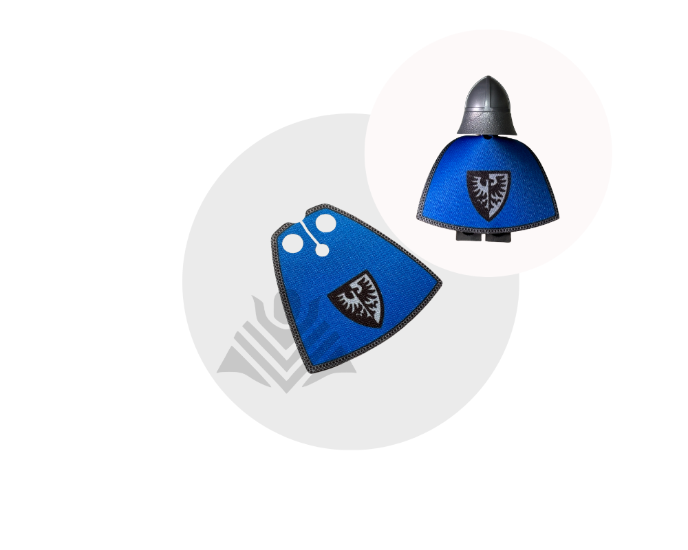 Black falcon knight cape with Chainmail - www.Minifig-Capes.com